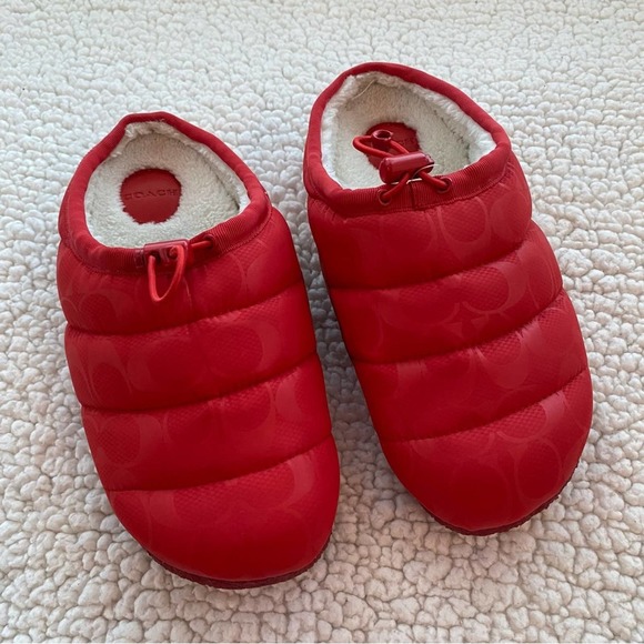 Coach | Shoes | Coach Rachelle Monogrammed Slip On Slide Slippers In ...